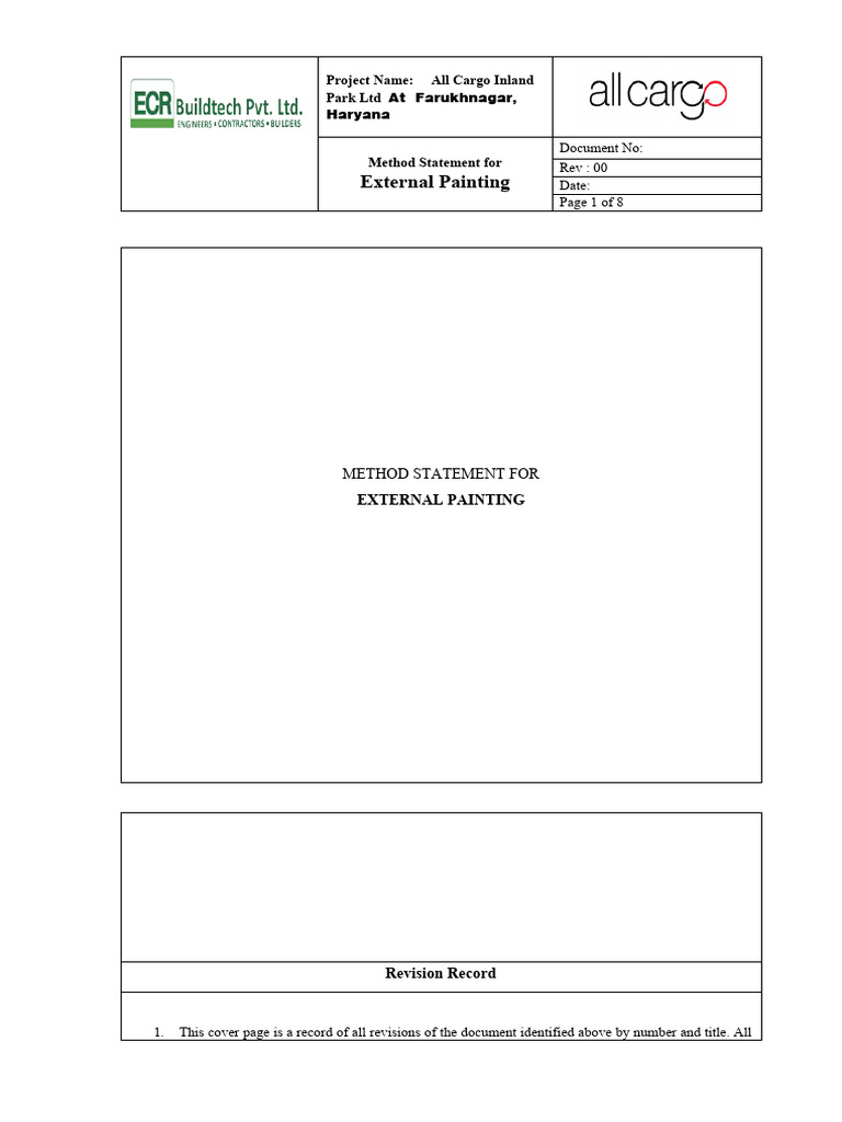 Method Statement Painting External | Download Free PDF | Paint | Personal Protective Equipment