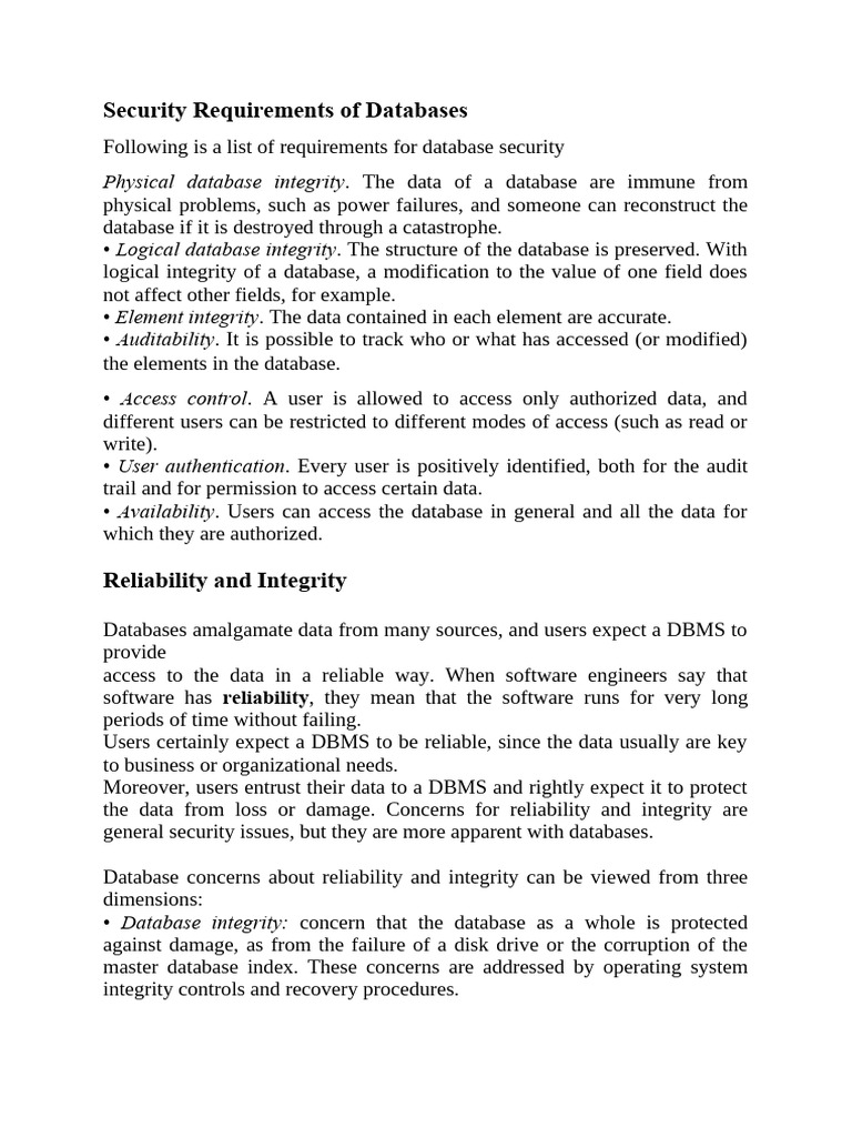 Module5 Security Requirements of Databases | PDF | Databases | Computer ... Module5 Security Requirements of Databases | PDF | Databases | Computer ...