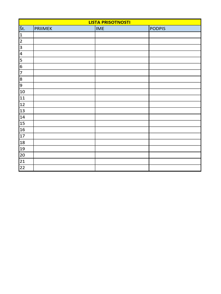 Lista Prisotnosti | PDF