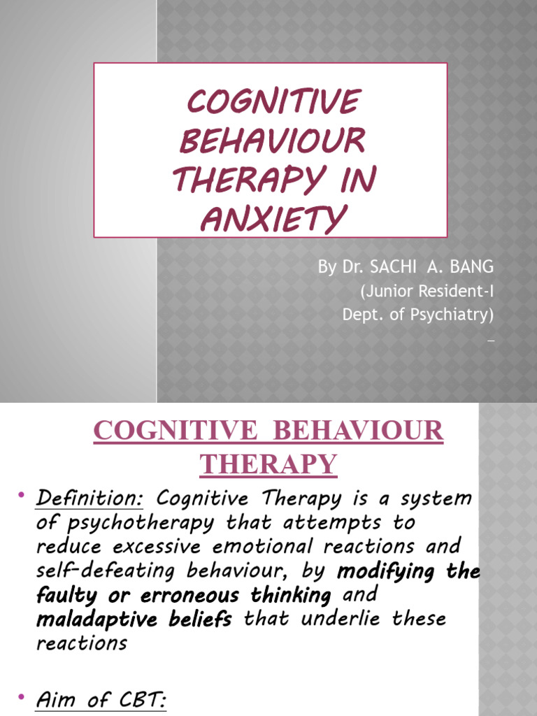 CBT for Anxiety Disorders | PDF | Anxiety Disorder | Cognitive ...