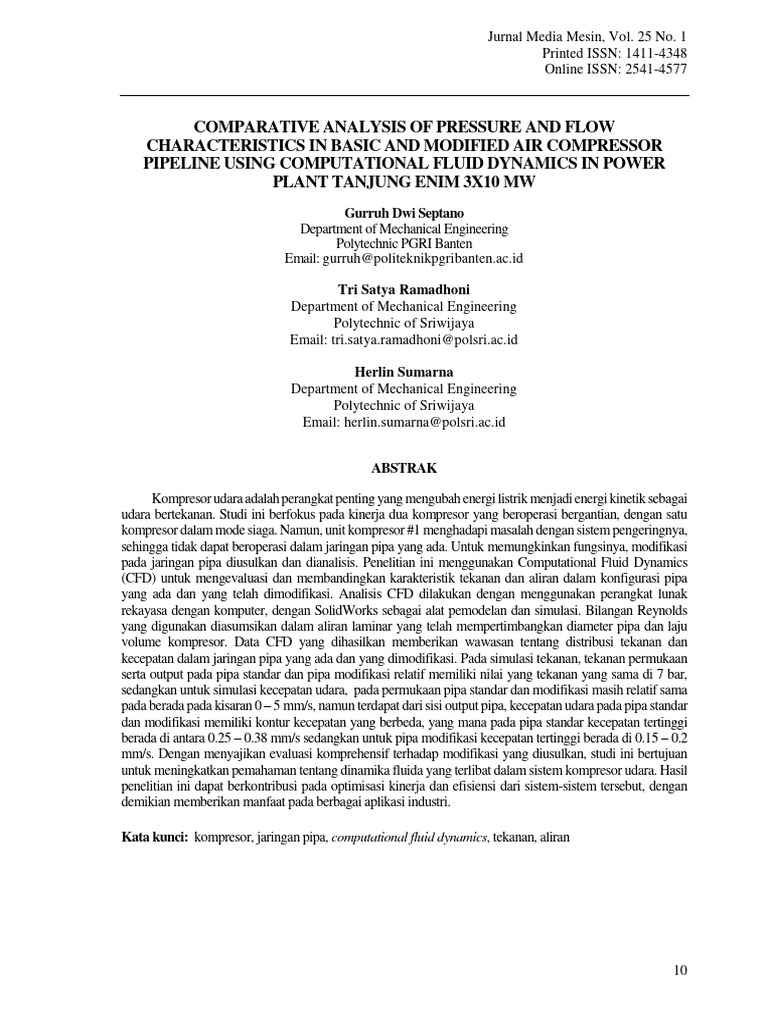 Jurnal Pompa Dan Kompresor | PDF | Fluid Dynamics | Reynolds Number