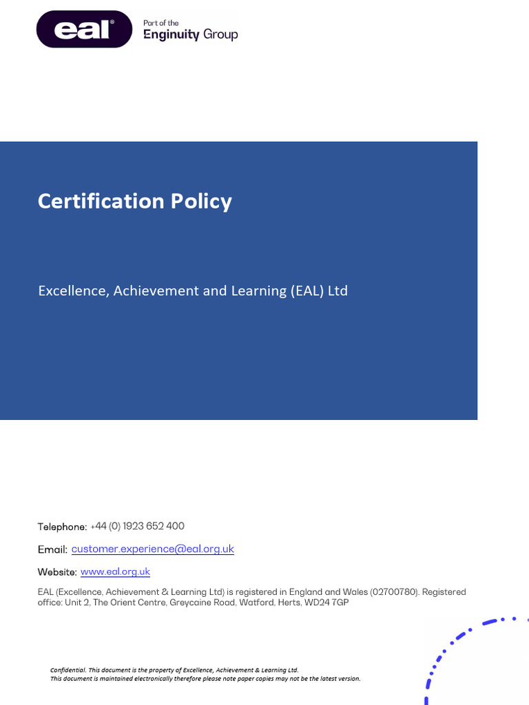 Certification Policy | PDF | Mail | Identity Document