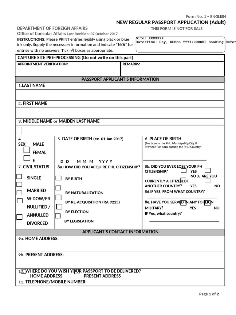New Application Adult-Passport | PDF | Identity Document | Government ...