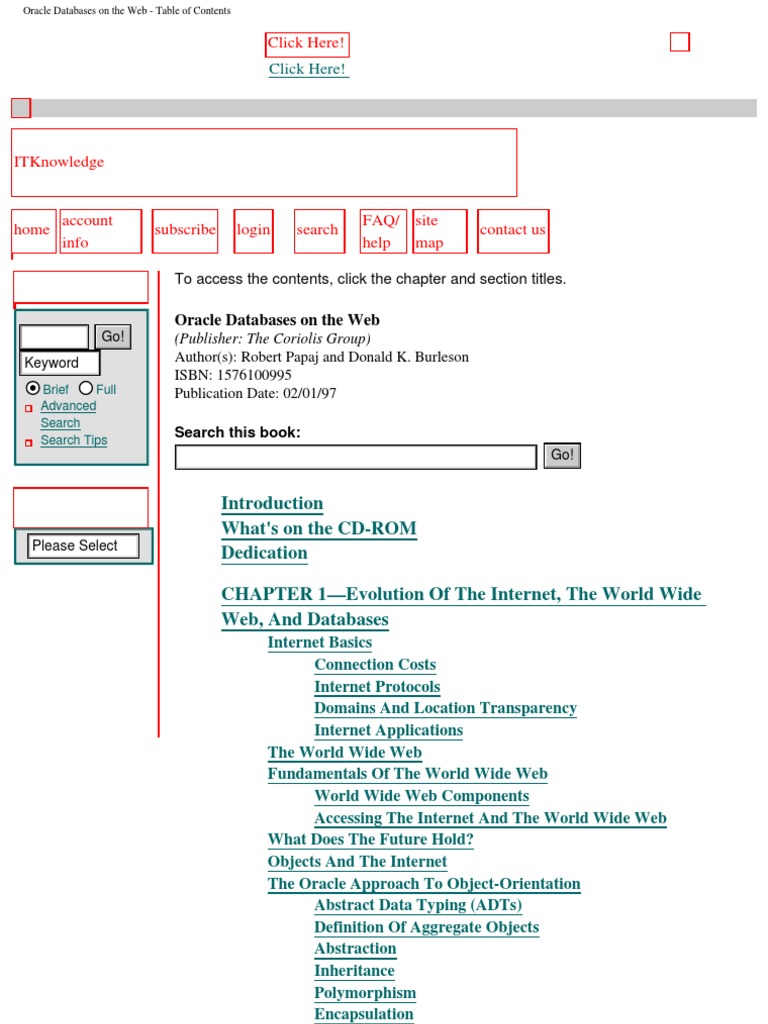 Oracle Databases On The Web Learn To Create Web Pages That Interface 