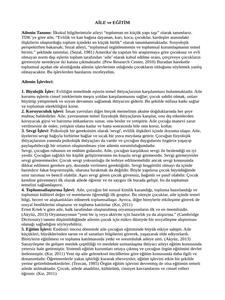 Aile ve Eğitim | PDF