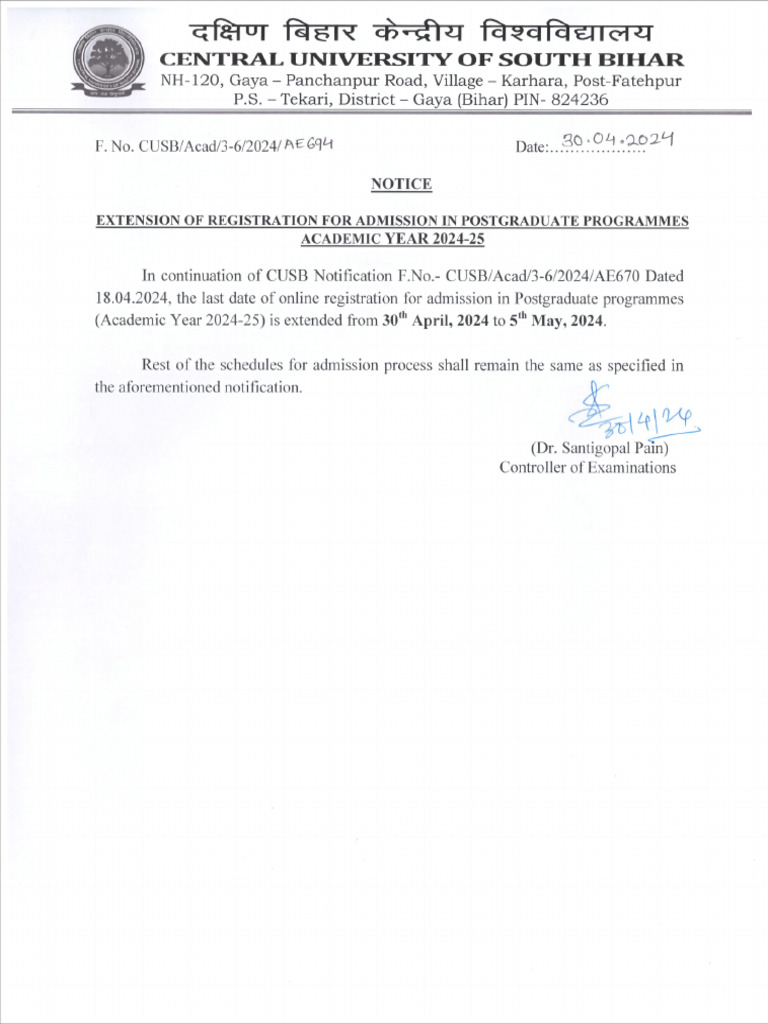 Extension Notice 1) | PDF