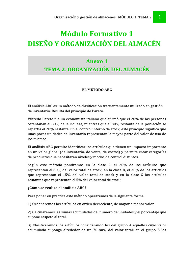 Modulo 1 Tema 2 - Anexo1 - MetodoABC | PDF