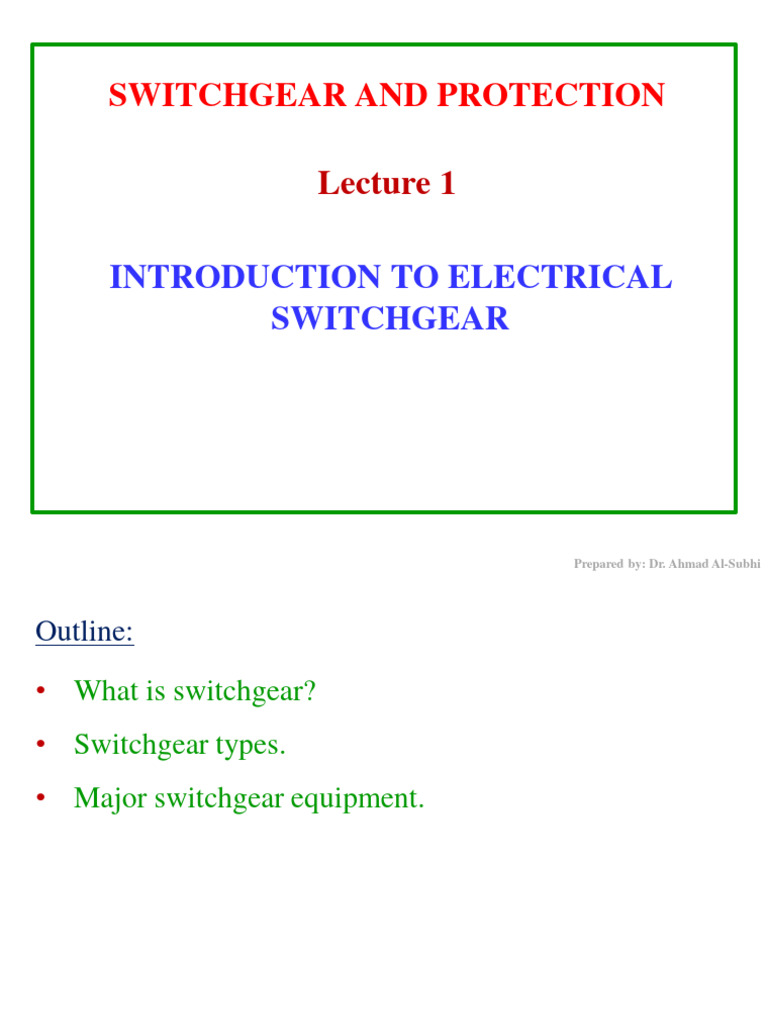 Introduction to Electrical Switchgear | PDF | Computers
