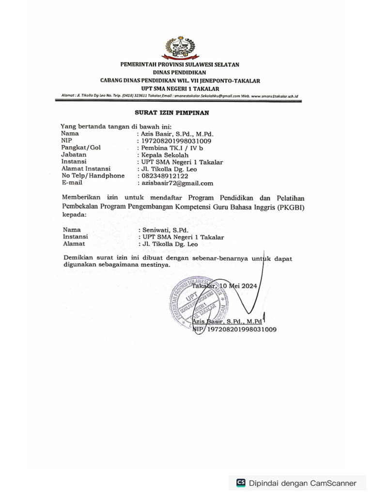 Surat Izin PKGBI | PDF