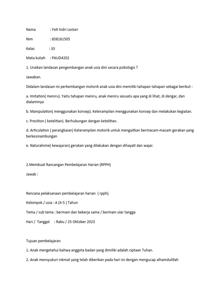 Feti - Indri - Lestari - PAUD4202 - TUGAS1 - SESI - 3 | PDF