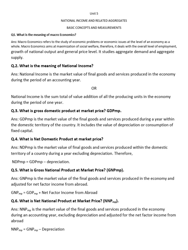 Unit 5 | PDF | Gross Domestic Product | Income