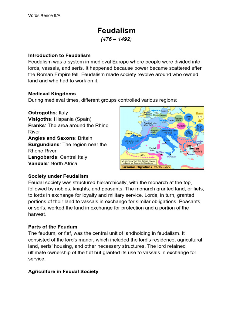 History Beadandó - Vörös Bence 9 - A | PDF | Feudalism | Crop Rotation
