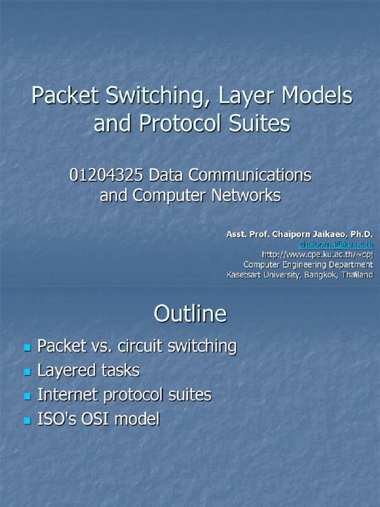 Chapter 2 - 2 - Network Models (Packet Switching, Layer Models and Protocols) - 5bdd | PDF