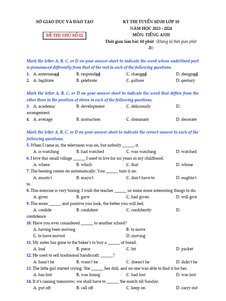 đề 02 | PDF | Nobel Prize | English Language