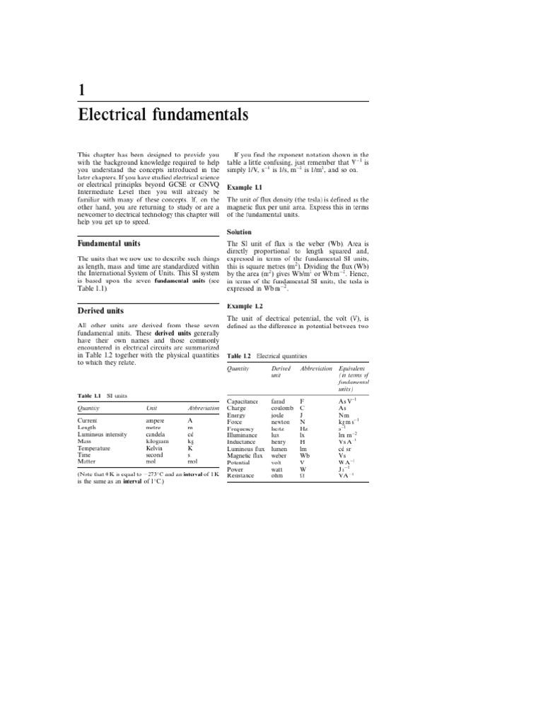 electronics fundamentals notes and measures | PDF