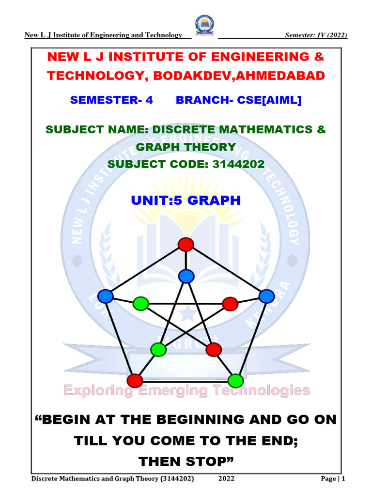 Unit 5 Graph Question Bank Solution DM & GT Sem 4 Cseaiml 2022 Even | PDF | Vertex (Graph Theory ...