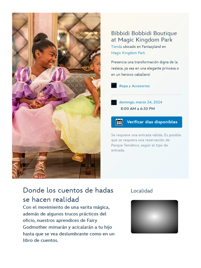 Bibbidi Bobbidi Boutique En Magic Kingdom Walt Disney World Resort Pdf