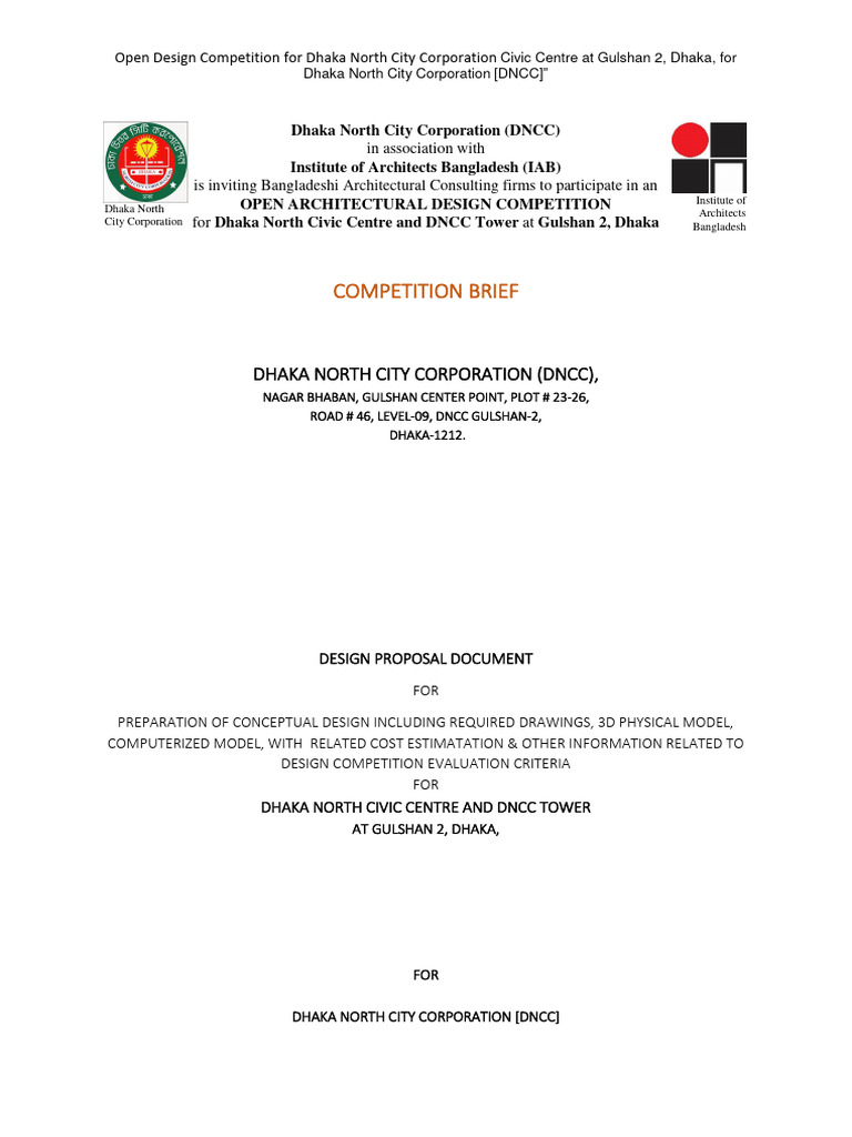 DNCC - Competition Brief23092021 | PDF | Quality Of Life | Community