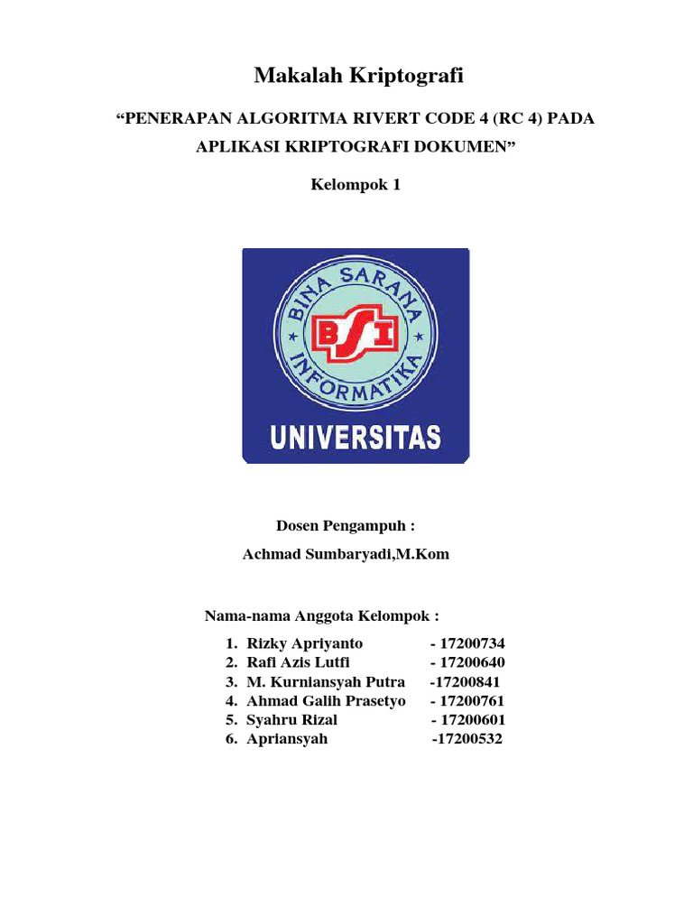 Algoritma RC4 untuk Kriptografi | PDF | Komputer