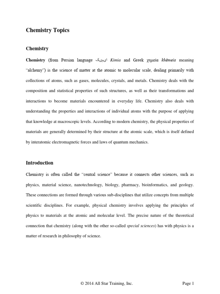 Chemistry Topics Rev | PDF | Molecules | Chemistry