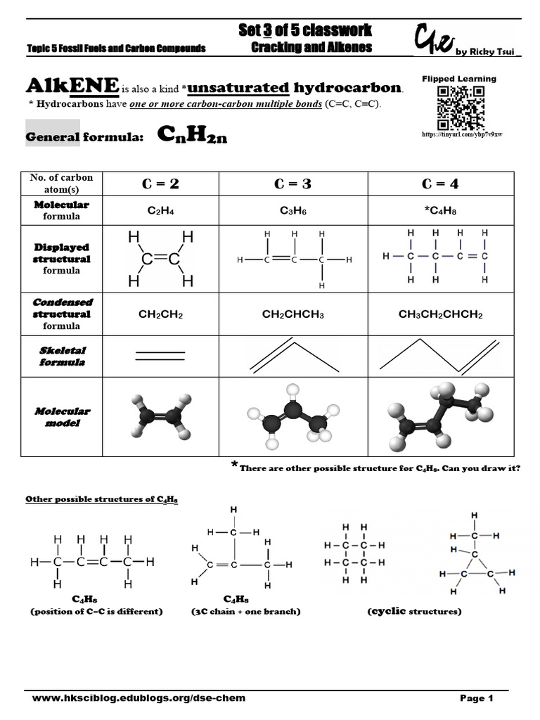 Topic 5 Fossil Fuels and Carbon Compounds Part 3 Cracking and Alkene PDF | PDF | Cracking ...