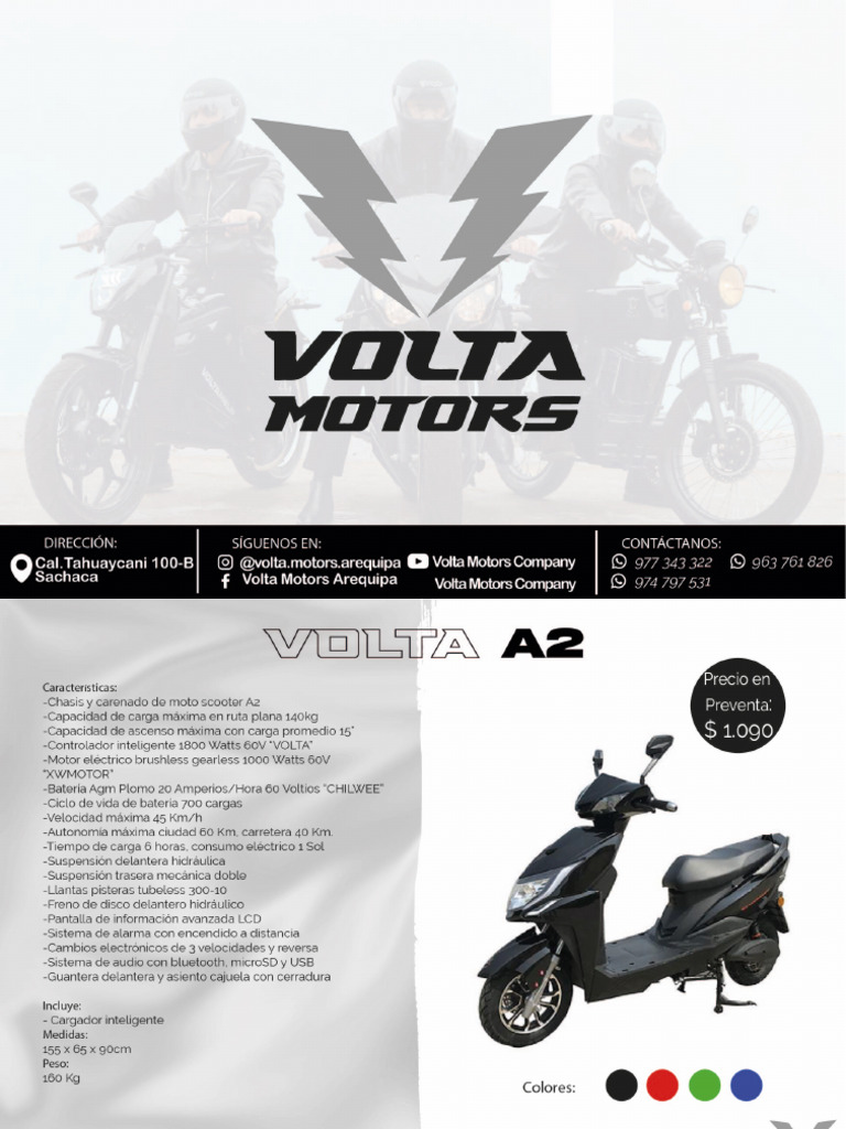 Catálogo VOLTA MOTORS AQP Actual 05.08 01 Mesa de Trabajo 1 | PDF