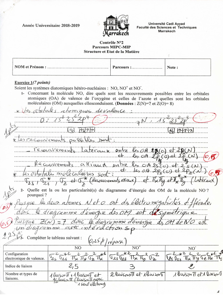 Correction Du Contrôle 2 2018-2019 | PDF