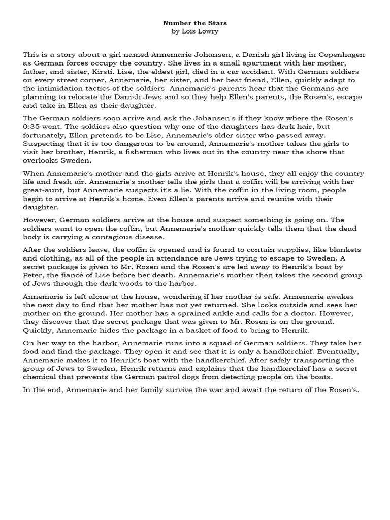 Number The Stars | PDF