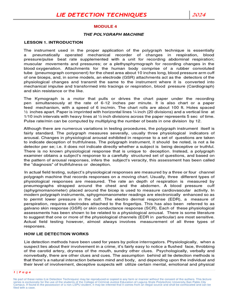 MODULE-4-5-LDT-.. | PDF | Polygraph