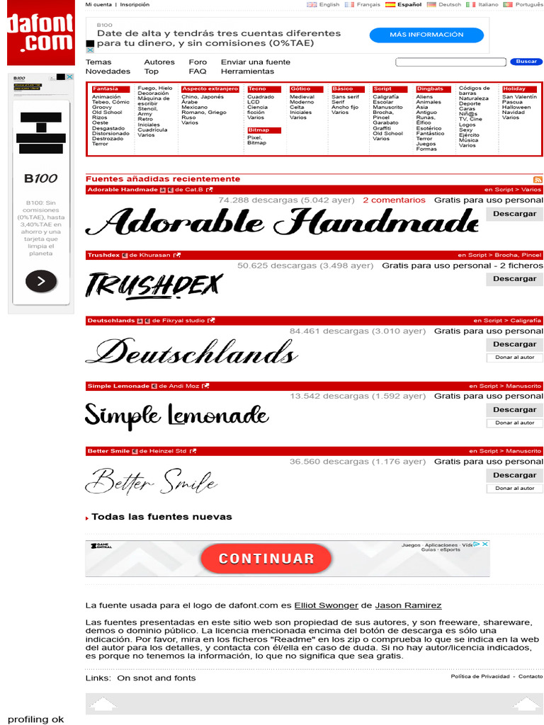 DaFont - Descargar Fuentes | PDF