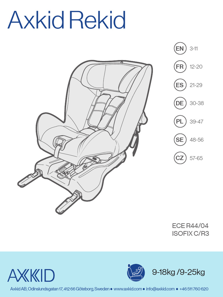 934f2b74 Instructionmanual Axkid Rekid | PDF | Seat Belt | Vehicles