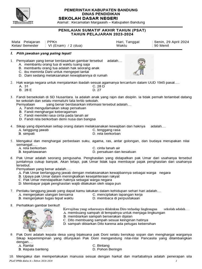 PSAT PPKN | PDF | Perjalanan | Seni