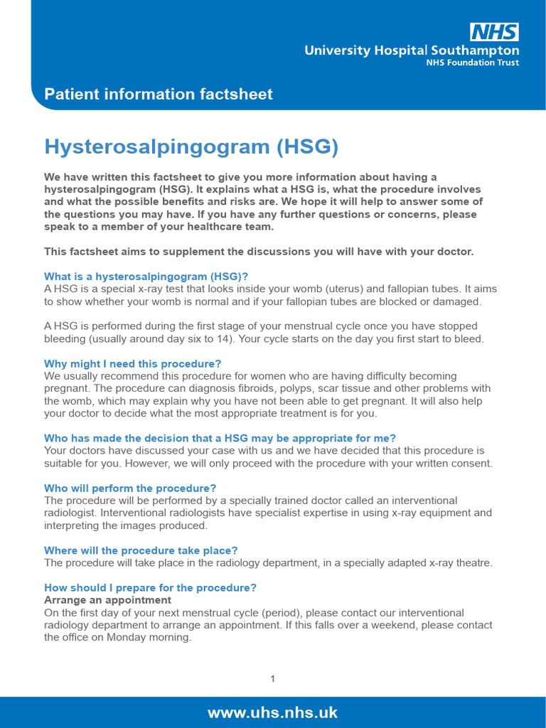 Hysterosalpingogram HSG 3095 PIL | PDF | Uterus | Radiology