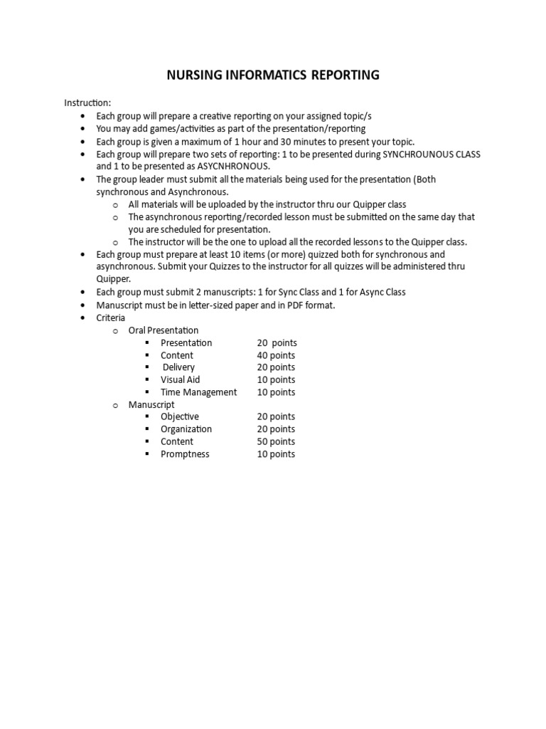 Nursing Informatics Reporting | PDF