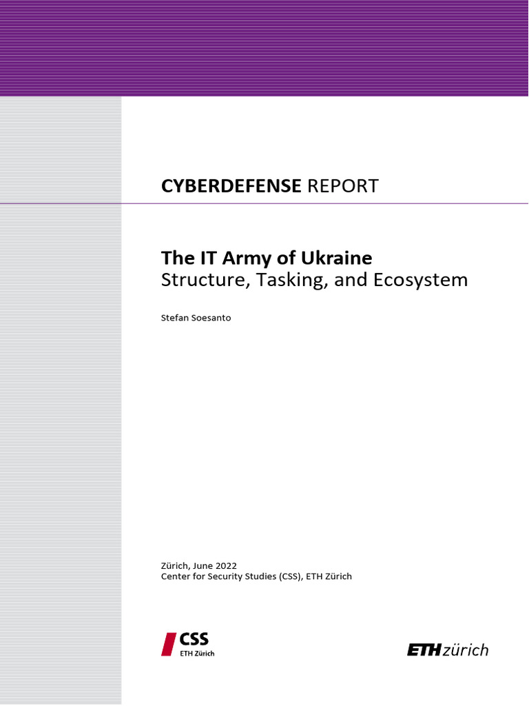 Cyber Reports 2022 06 IT Army of Ukraine | PDF | Cyberwarfare | Security