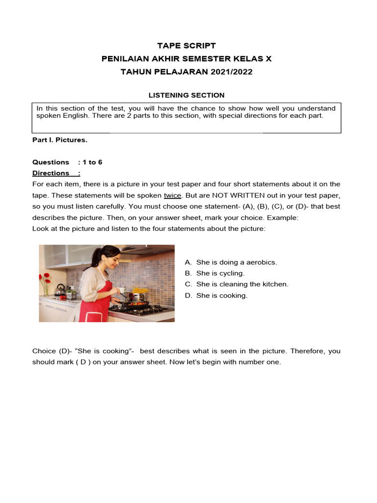 Tape Script Pas X 2021 2022 | PDF