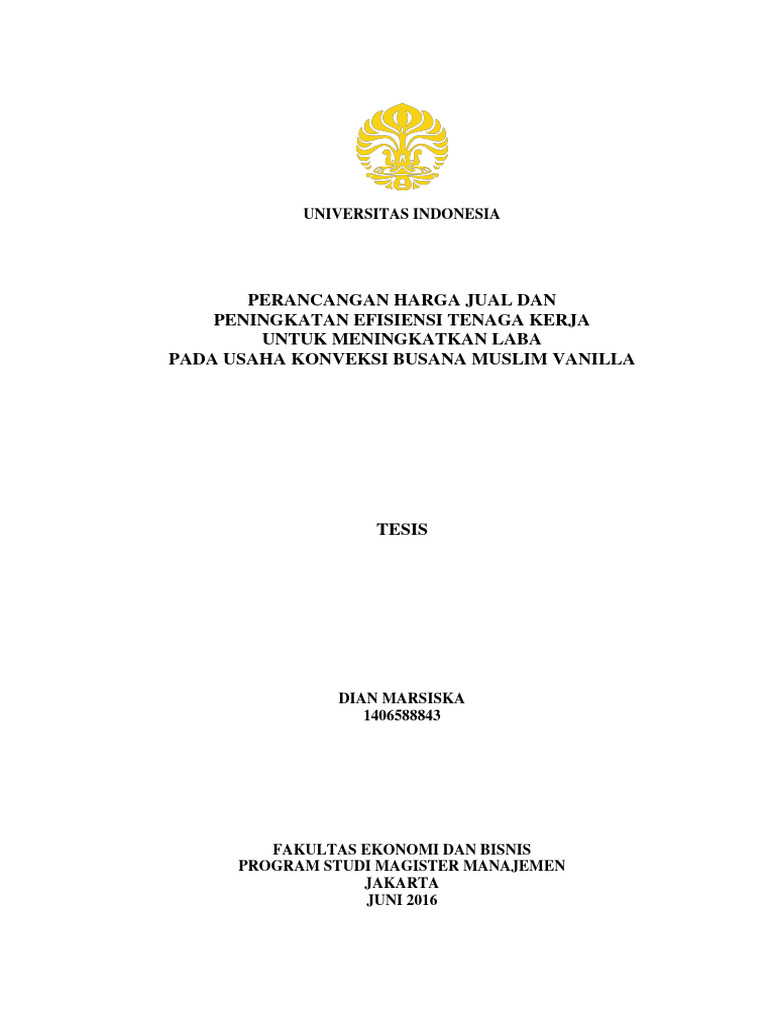 Contoh Tesis Business Coaching UI | PDF