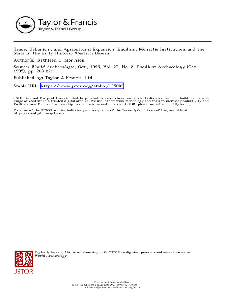 Morrison-TradeUrbanismAgricultural-1995 | PDF