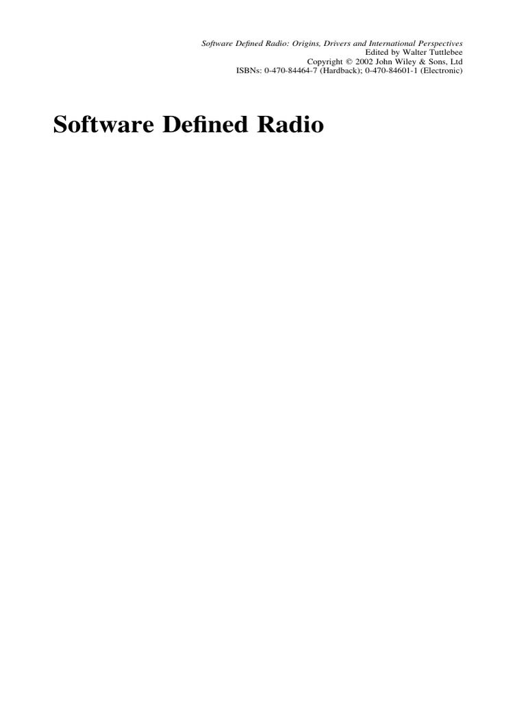 Software Defined Radio 2002 | Download Free PDF | Software Defined Radio | Computer Engineering