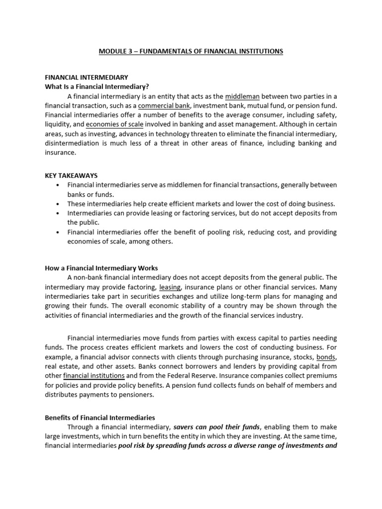 Module 3 | PDF | Banks | Investment Fund