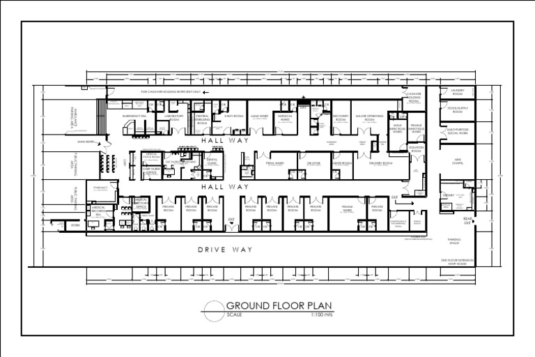 Hospital Ground Floor Plan Layout | PDF | Health Sciences | Public Services