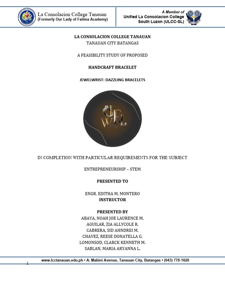 Final Paper Group 5 Entrep | PDF | Jewellery | Bracelet