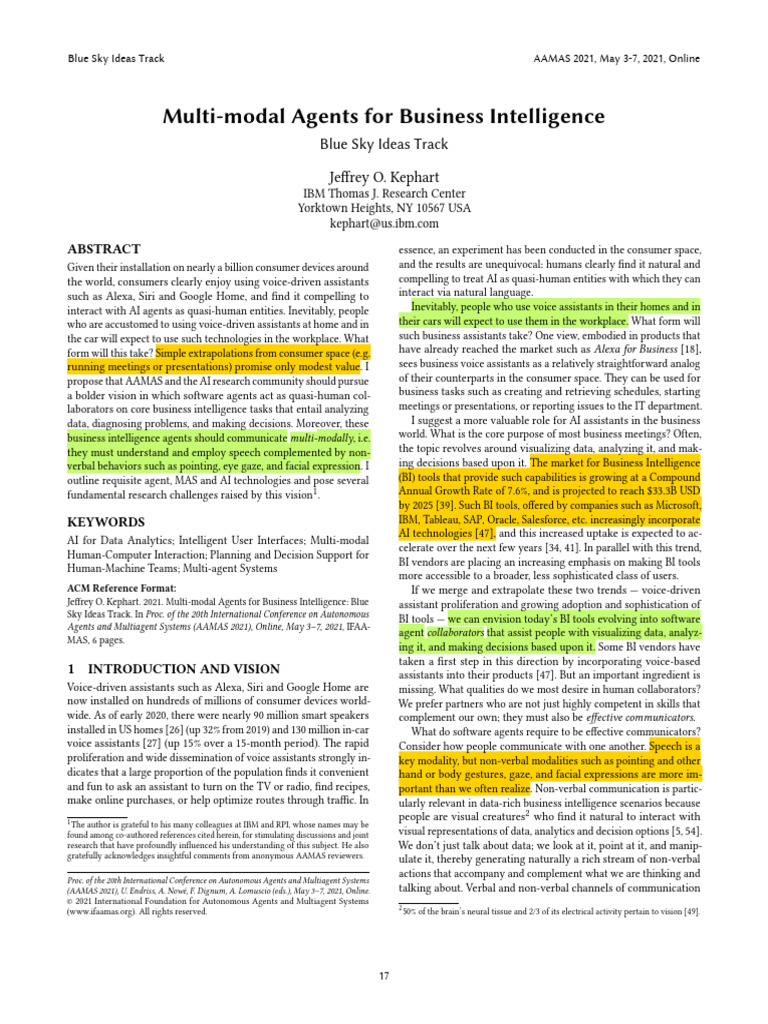 Multi-Modal Agents For Business Intelligence | PDF | Nonverbal Communication | Artificial ...