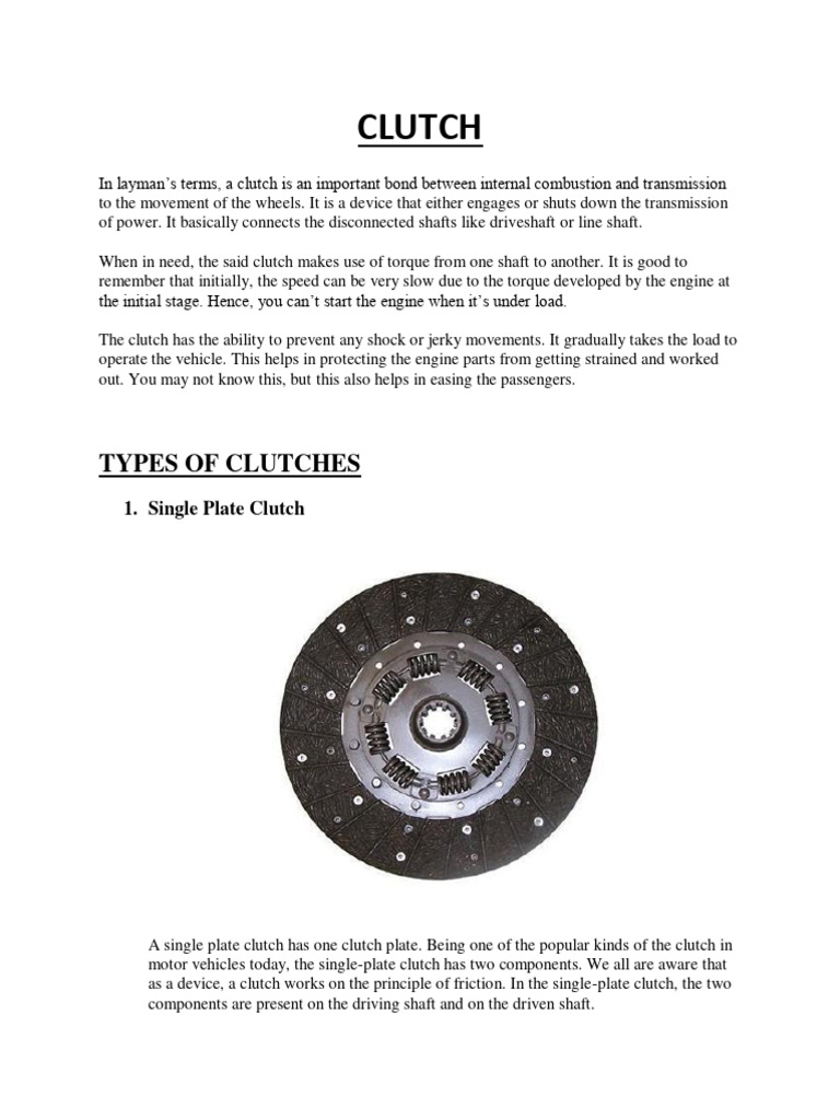CLUTCH File | Download Free PDF | Clutch | Manual Transmission