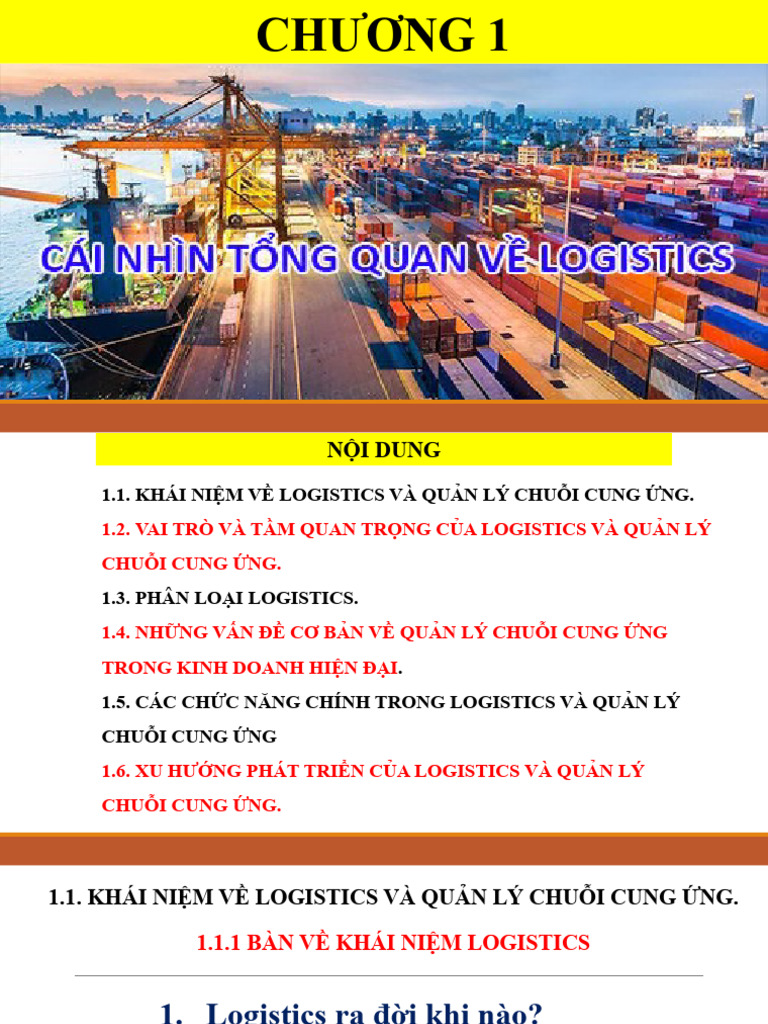 Chuong 1 T NG Quan Ve Logistics Va QL SCM | PDF