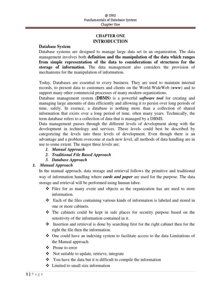 Chapter One | PDF | Databases | Data Model