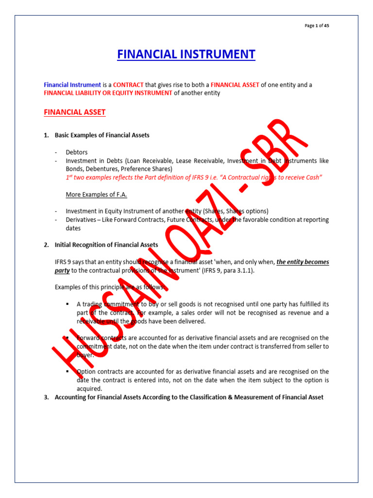 Financial Instrument Notes | PDF | Fair Value | Derivative (Finance)