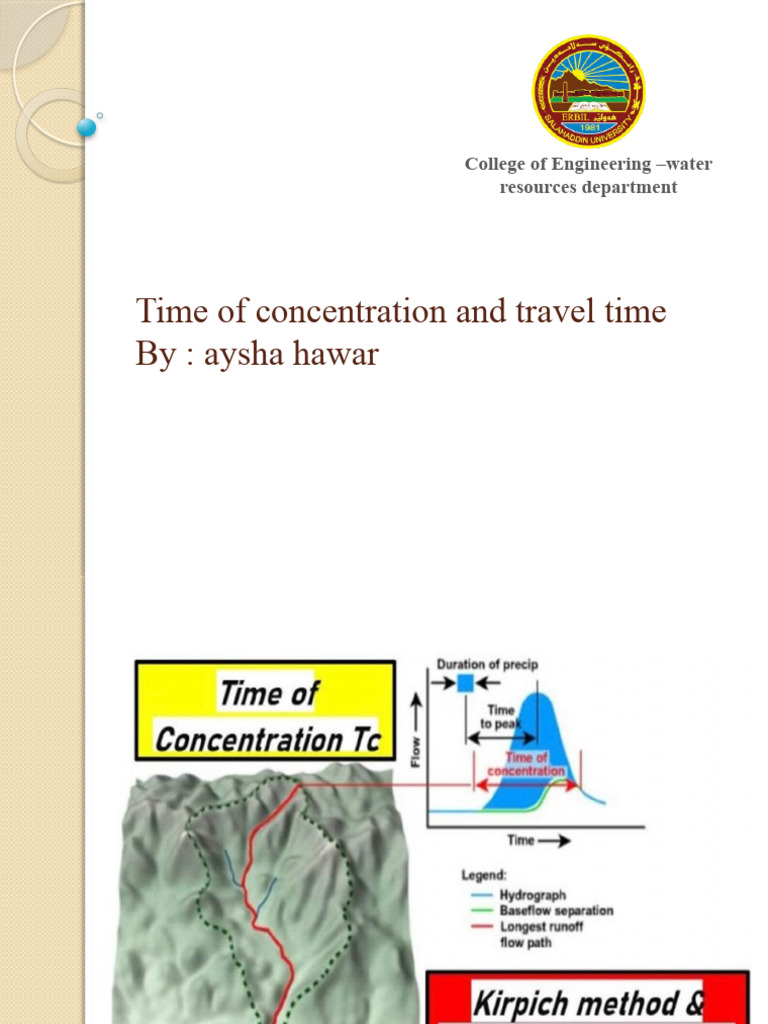 Time of Concentration and Travel Time | PDF | Drainage Basin | Stream