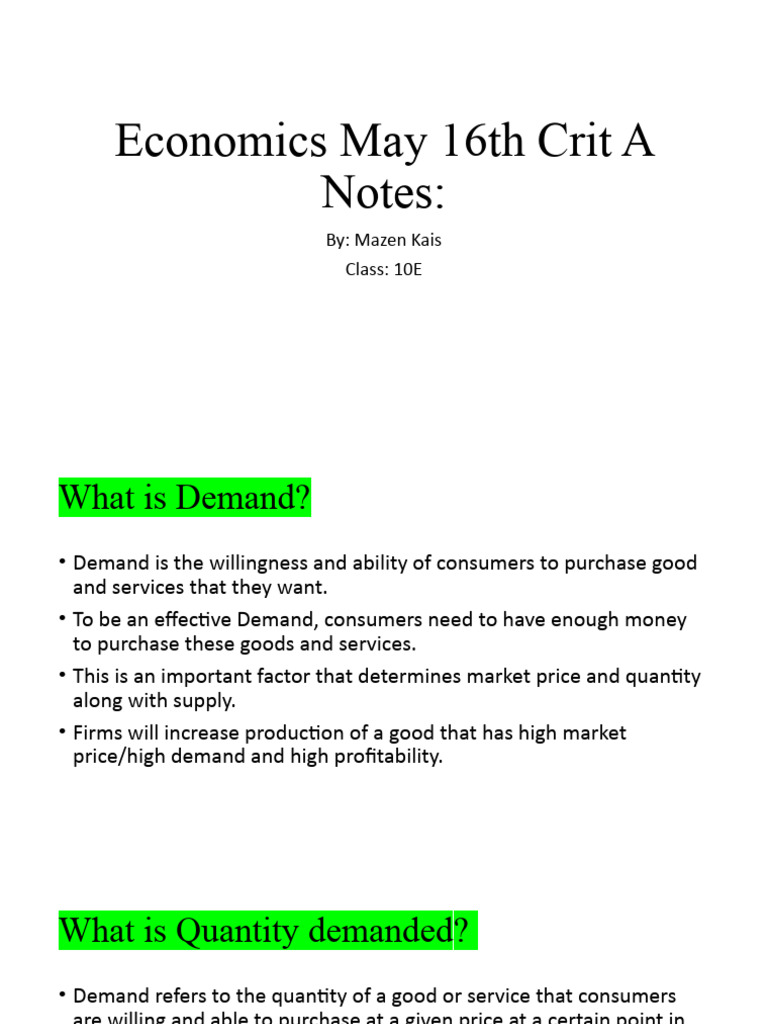 Economics Notes PED PES | PDF | Demand | Elasticity (Economics)