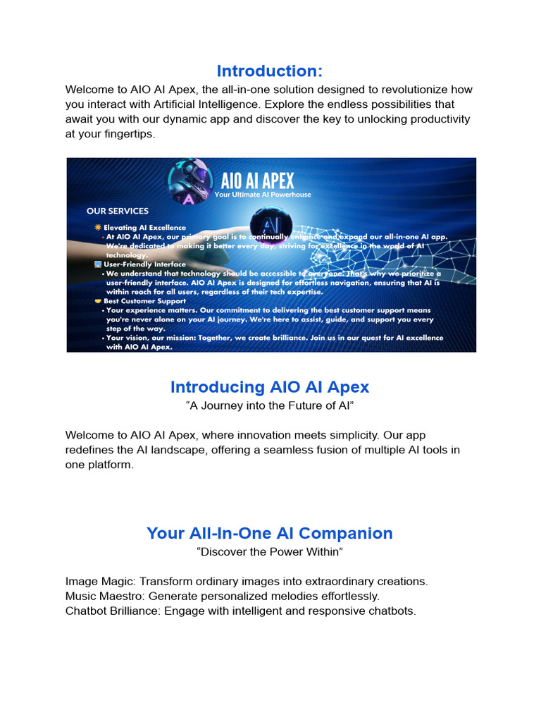 AIO AI Apex: Your Gateway To AI Excellence | PDF